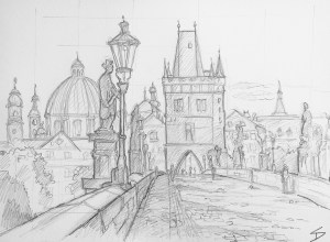 Urban art – Prague, Czech Republic. ‘Charles Bridge.’ – Sketchbook Explorer