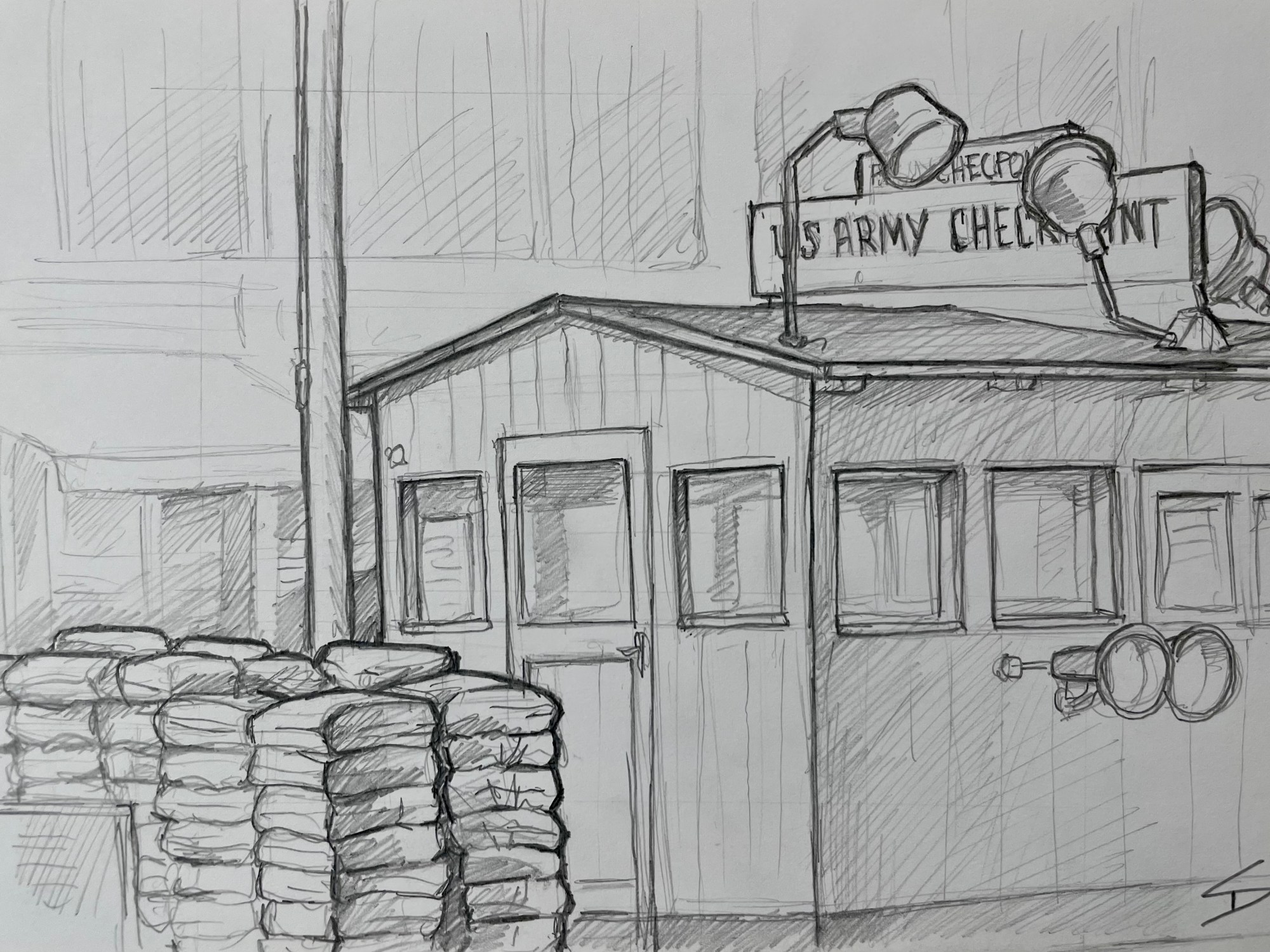 Urban Sketch (Pencil) – Friedrichstrabe, Berlin ‘Checkpoint Charlie ...
